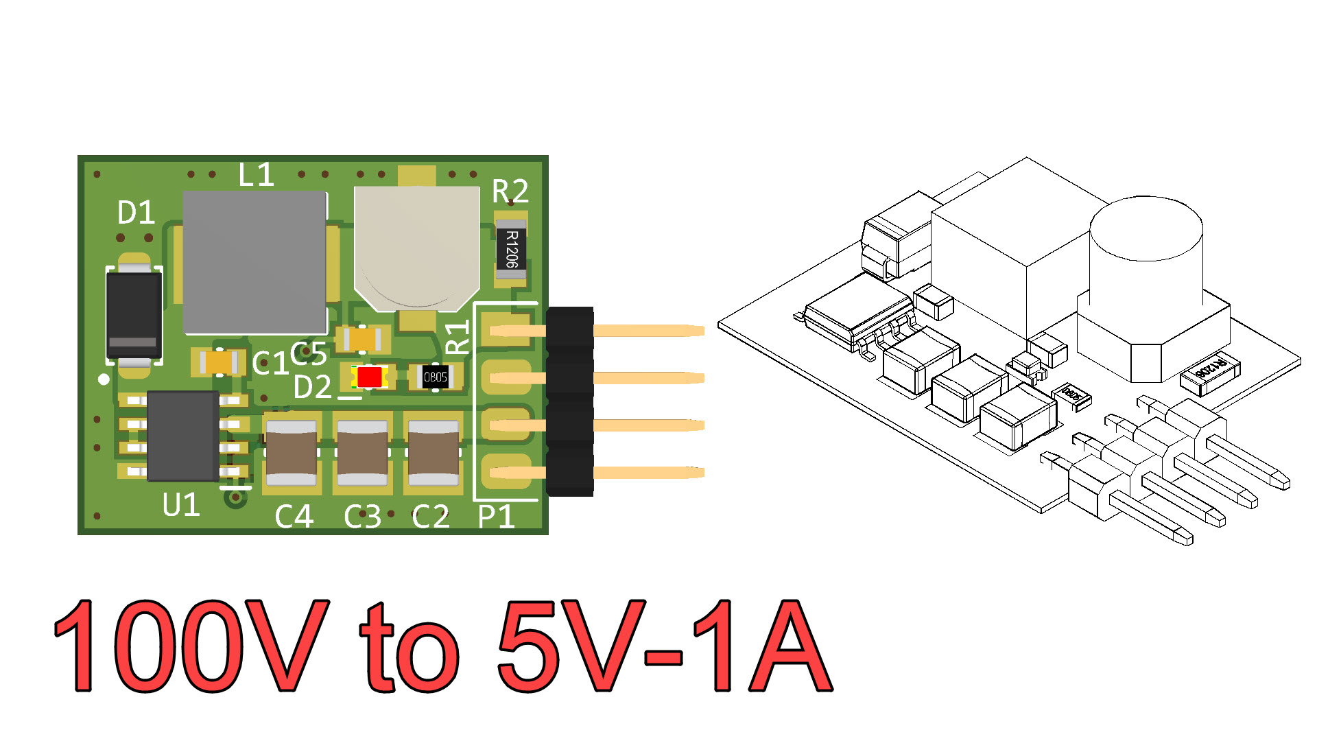 8-100V to 5V-1A DC to DC Buck Converter using MP9486