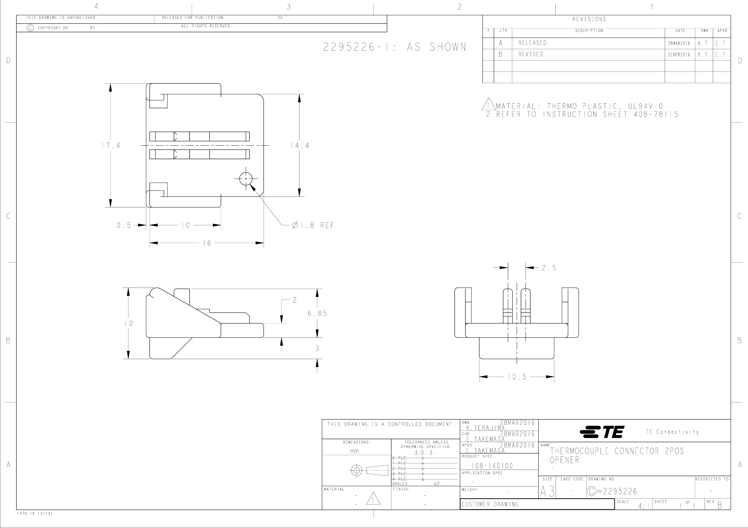 2295226 Drawing Datasheet by TE Connectivity AMP Connectors | Digi-Key Electronics